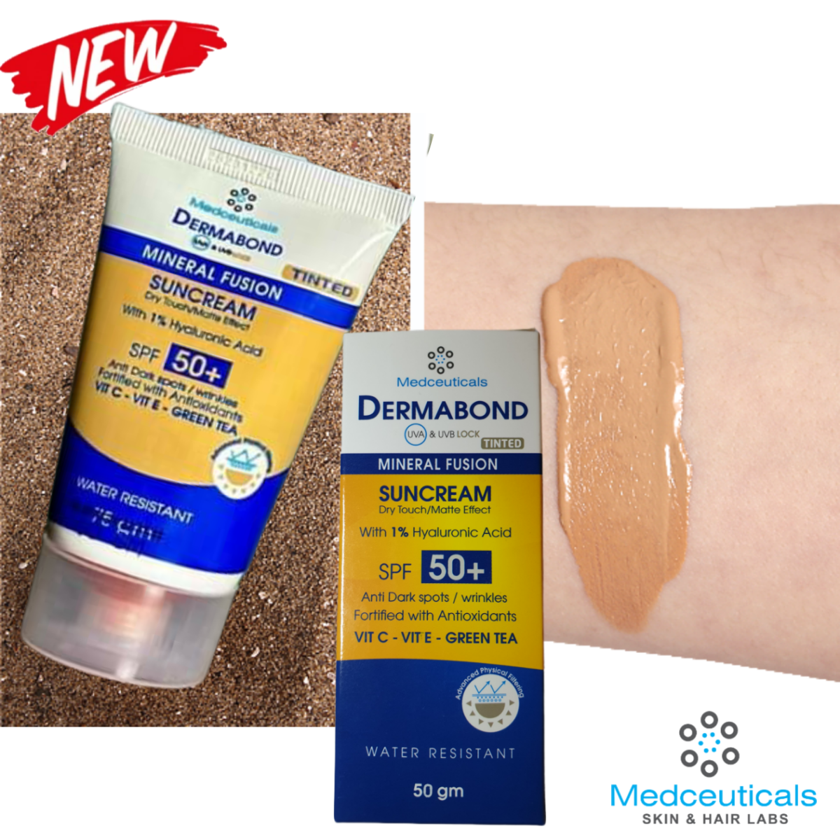 Dermabond Tint Mineral Suncream SPF50+ with Hyaluronic and vitamin C ...